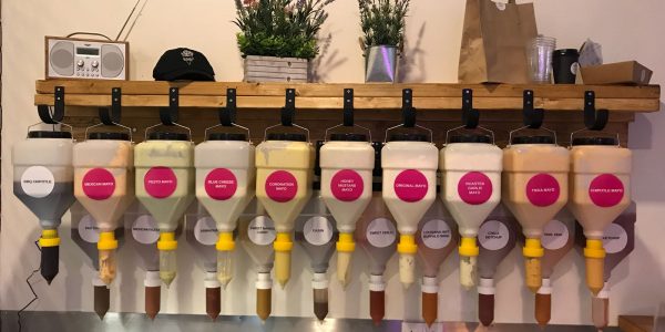 Liquid Dispenser for sauce, soap and liquids - Hanging Gravity Fed System